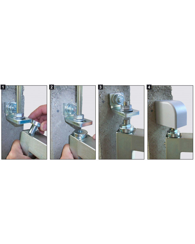 Fixation pour portail acier avec seuil